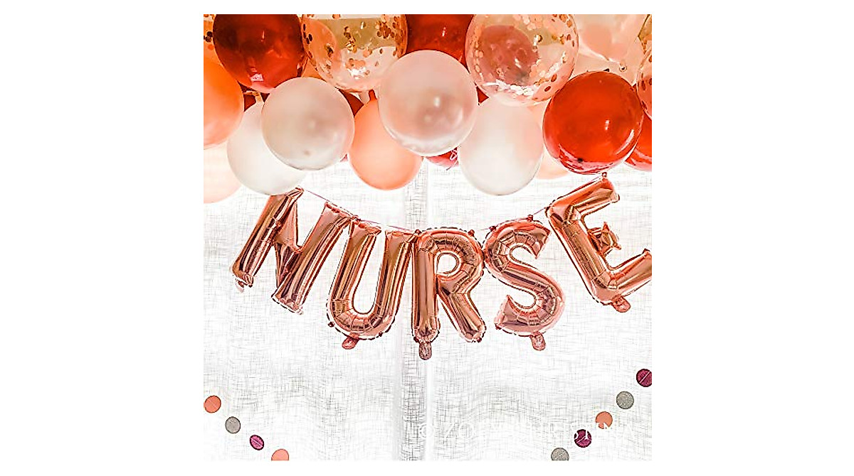 Nursing Graduation Party Decorations - Elegant Rose Gold Balloons Kit