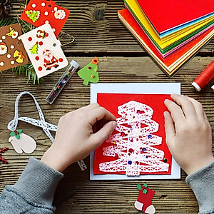 Jtnohx Felt Sheets, 32 Pcs Felt Fabric, 5"×5" Color Felt for Crafts, Stiff Craft Felt Square for for Sewing and Festivals Party