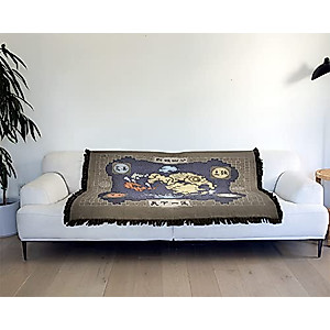 LOGOVISION Avatar The Last Airbender Blanket, 50"x60" Map Woven Tapestry Cotton Blend Fringed Throw Blanket