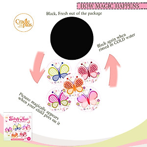 Potty Training Seat Magic Sticker Butterfly toddler Potty Training Toilet Color Changing Sticker 5 Pack Toilet targets with FREE potty e book | Use with/Without Potty chart or potty training watches