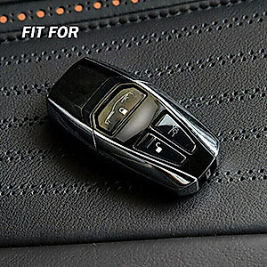 Alcantara Leather Key Case Cover Fit for Aston Martin DB11 DBS Superleggera (Black)