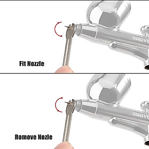 SAGUD Airbrush Nozzle Needle Cap 0.2mm 0.3mm 0.5mm Replacement Accessories Parts with Wrench for Air Brush Spray Gun Kit