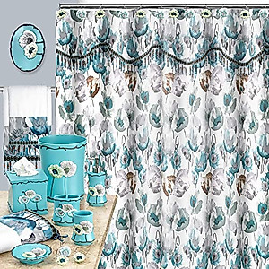 Popular Bath Poppy Fields, 3PC Towel Set, Aqua