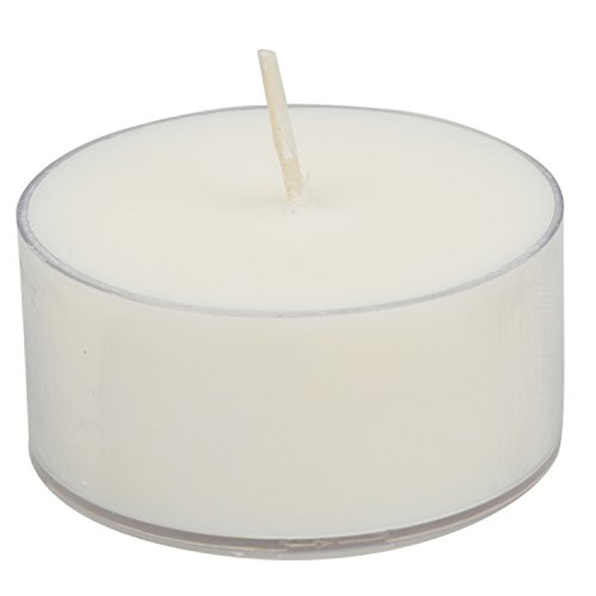 Soy Tealight Candles - 12 Unscented - All Natural Color - Clear Cup Candles with 6 to 8 Hour Burn Time