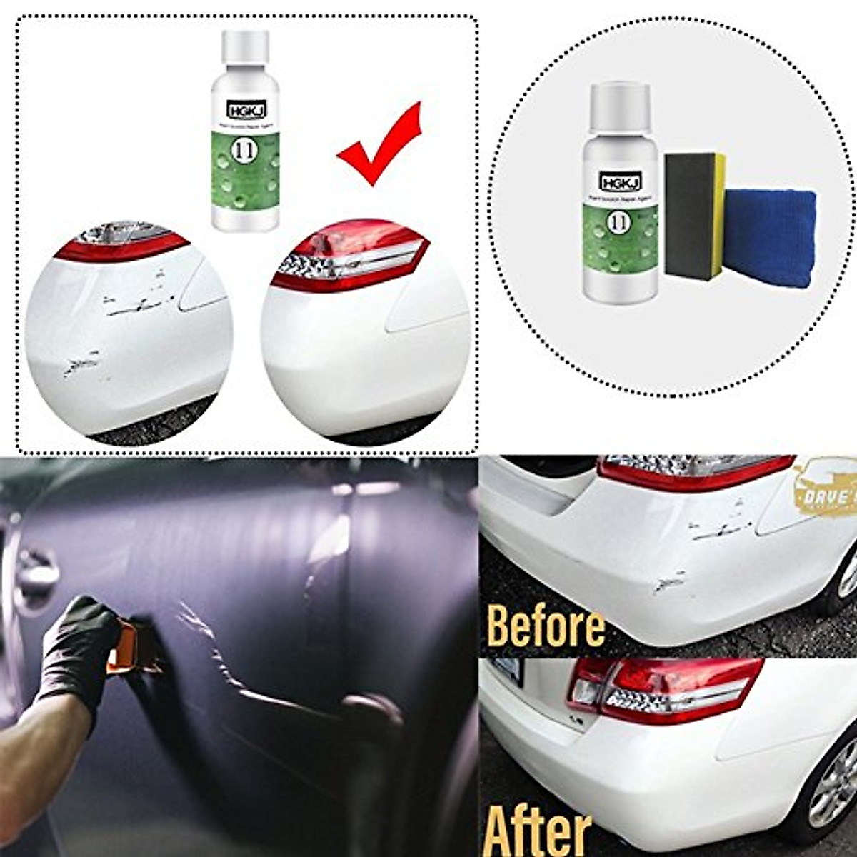 CALIDAKA Wax Car Polish, Car Scratch Remover,for HGKJ-11-20ml Car Dent Paint Scratch Repair Agent Polishing Wax Repair Paint Scratches Water Spots(1)