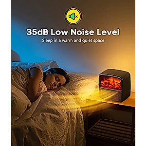 COSYAIREY Space Heater Fireplace, Energy Efficient Space Heater Dynamic Flame Effect, 30% Energy Saving,1s Fast Heating Electric Space Heaters for Indoor Use, Electric Space Heater Tip-Over Protection