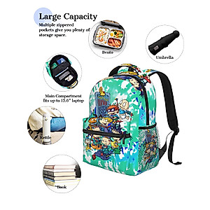 QIAOQIAOTA Anime Backpack 3D All-Over Tie-dye Print Bookbag for Boys Kids Large Capacity 16.5 inch Travel Bag Laptop Backpacks