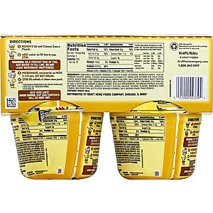Velveeta Shells & Cheese Original Microwavable Macaroni and Cheese Cups (4 ct Pack, 2.39 oz Cups)