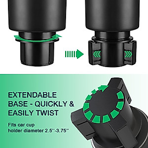 Cup Holder Tray for Car, Drink Holder Expander Compatible with Yeti 20/26/30 oz Hydro Flasks 32/40 oz Nalgenes 30/32/38/48 oz Camelbak 32/40 oz Detachable Tray Table