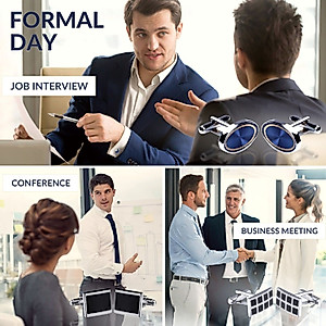 BodyJ4You Cufflink 12 Pairs Two Tone Classy Stylish Men's Cuff Links Elegant Gift Box