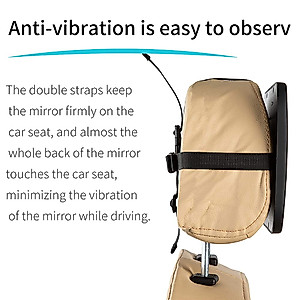 Baby Car Mirror Most Stable Backseat Mirror with Premium Matte Finish-Super Clear PMMA Material Mirror-Safe, Secure and Shatterproof,Black