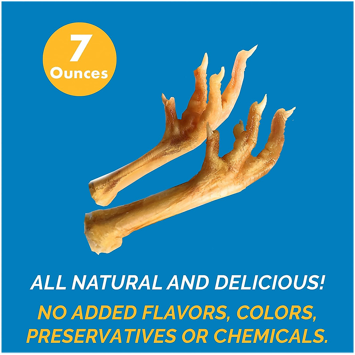 123 Treats Chicken Feet Dog Treats – 100% Natural Baked Chicken Feet for Dogs, Single Ingredient Chew Snacks, Support Joint & Dental Health | Excellent Source of Chondroitin (7 Ounces)