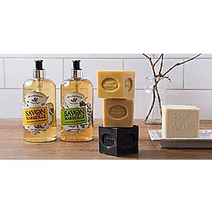 Pre de Provence Marseille Olive Oil Soap Cube, Traditional French Clean Scent Multi-Purpose use on Hands, Body, Laundry or Dishes, Natural, 300 Gram