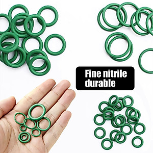 gunhunt 270 PCS Car Seal Ring Classification Kit, 18 Sizes of High Pressure and High Temperature Resistant Rubber O-Rings, Car Air Conditioner A/C Repair Gasket Seal Ring, Universal for Cars (Green)