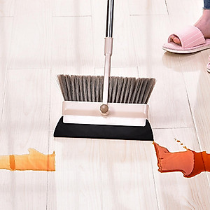 Broom with Dustpan Combo Set Floor Cleaner 2-in-1 Wiper Set Besom Sweeper Household Besom Hair Soft Dustpan Multifunct Broom Set Dust Pan and Broom Set Cleaning Tools Apartment Home Essentials