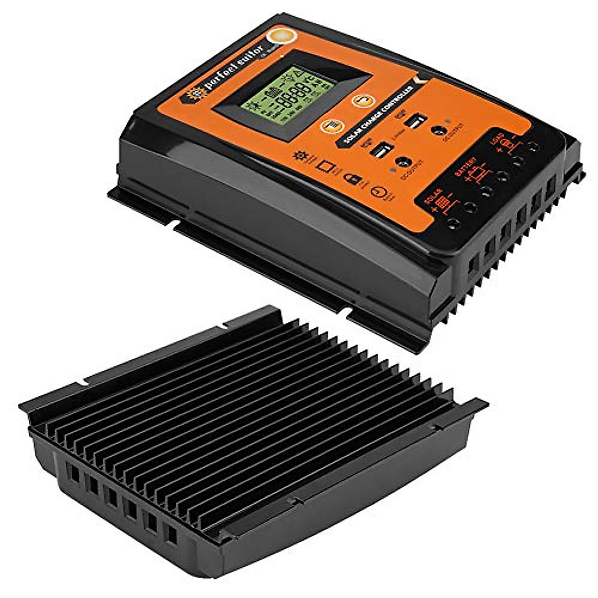 Solar Charge Controller, 12V/24V 30A50A MPPT Solar Panels Charge Controller Battery Regulator Dual USB LCD Display(70A) Mppt Solar Charge Controller 50A Mppt Mppt Charge Controller