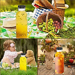 Goiio 3 Pcs 12 Ounce Plastic Juice Bottles, Clear Bulk Beverage Containers, for Smoothies, Juice Milk and Homemade Beverages