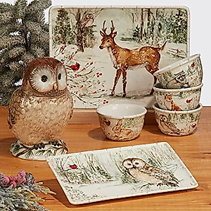 Certified International Winter's Walk Rectangular Platter, 13" X 8", Multicolor