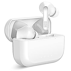 FEANS A3 True Wireless Earbuds Bluetooth 5.3 Headphones Noise Cancelling Waterproof Stereo Earphones with Microphone in-Ear Touch Control Headset with Deep Bass for iPhone, Android (White)