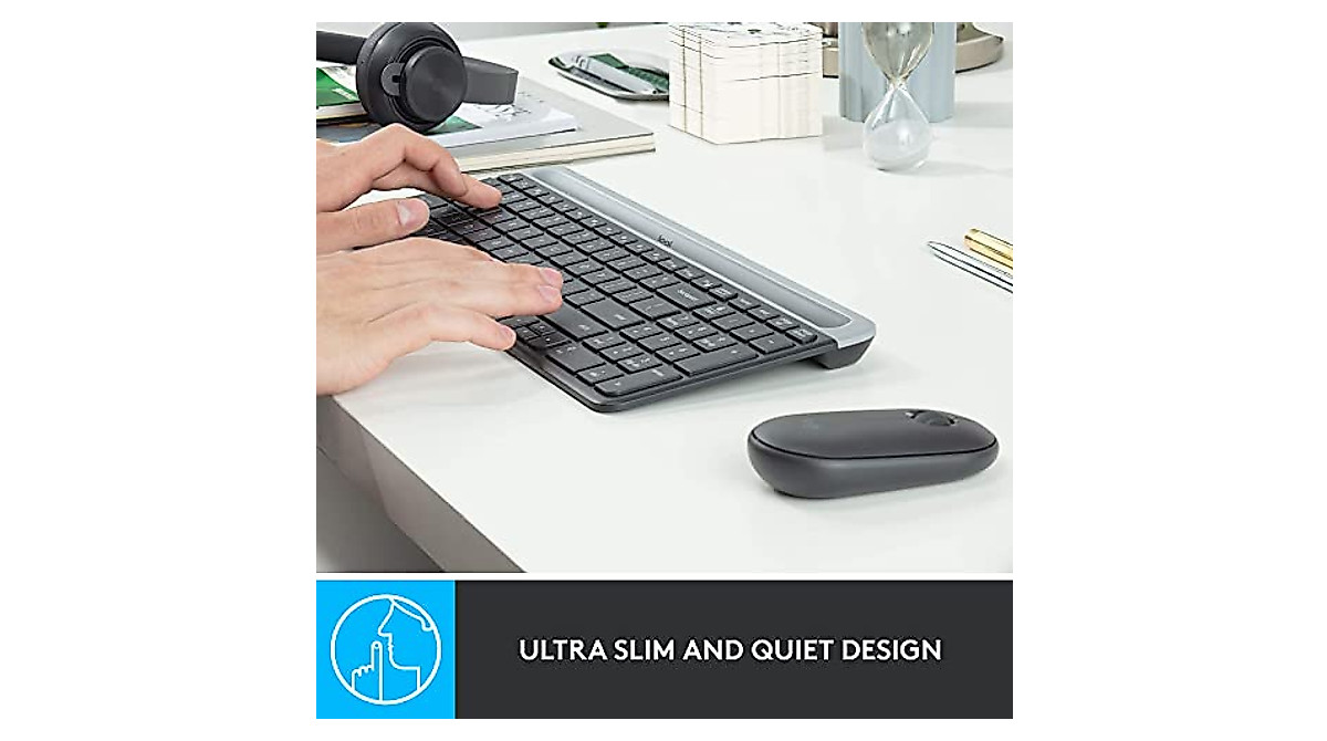Logitech MK470 Slim Wireless Keyboard & Mouse Combo - Compact & Quiet
