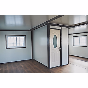 Jaxenor 19x20ft Portable Prefabricated Tiny Home, Mobile Expandable Plastic Prefab House for Hotel, Booth, Office, Guard House, Shop, Villa, Warehouse, Workshop