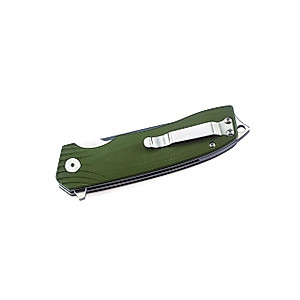 Bestech Knife BG01B Folder 3.5 in Plain Edge Blade G10 Handle Hunting-Folding-Knives, Green