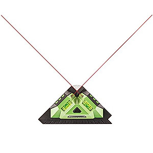 PowerSmith PLTS07 Tile and Flooring Laser Square with Two 90° Laser Lines, Two Built-In Bubble Vials, Wall Mount Plate, and Batteries Black