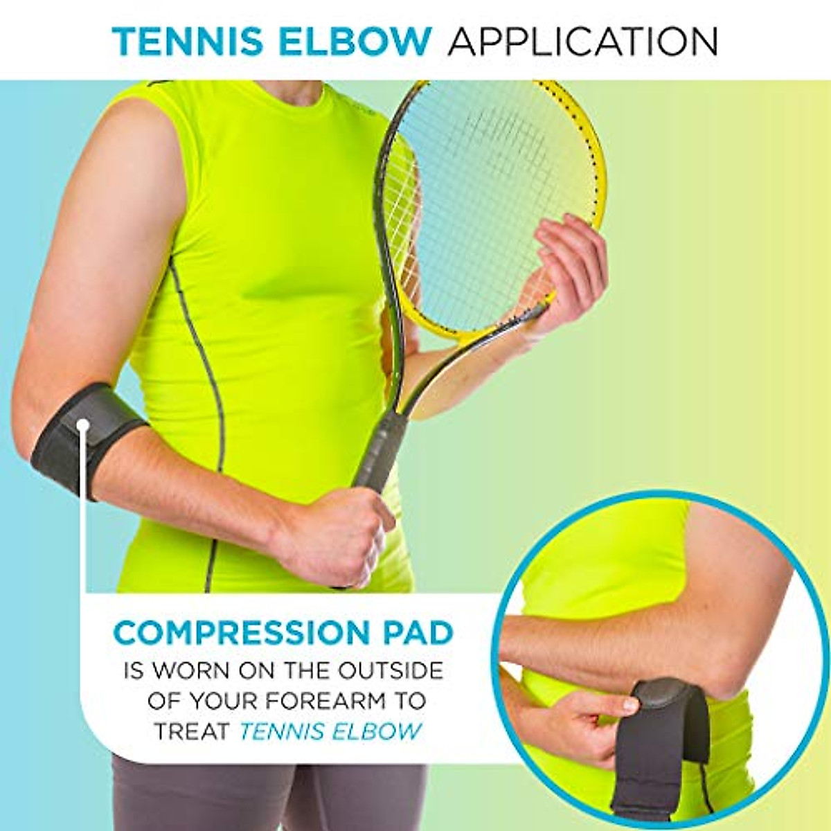 Counterforce Brace - Tendonitis Strap Support Band for Tennis & Golfers Elbow Pain