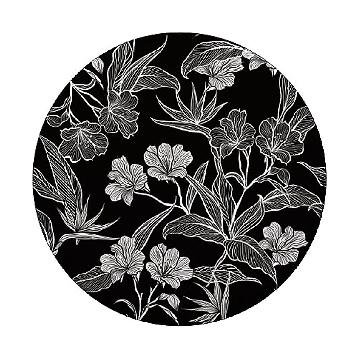 flowers blossom floral flower sketch garden black white PopSockets Standard PopGrip