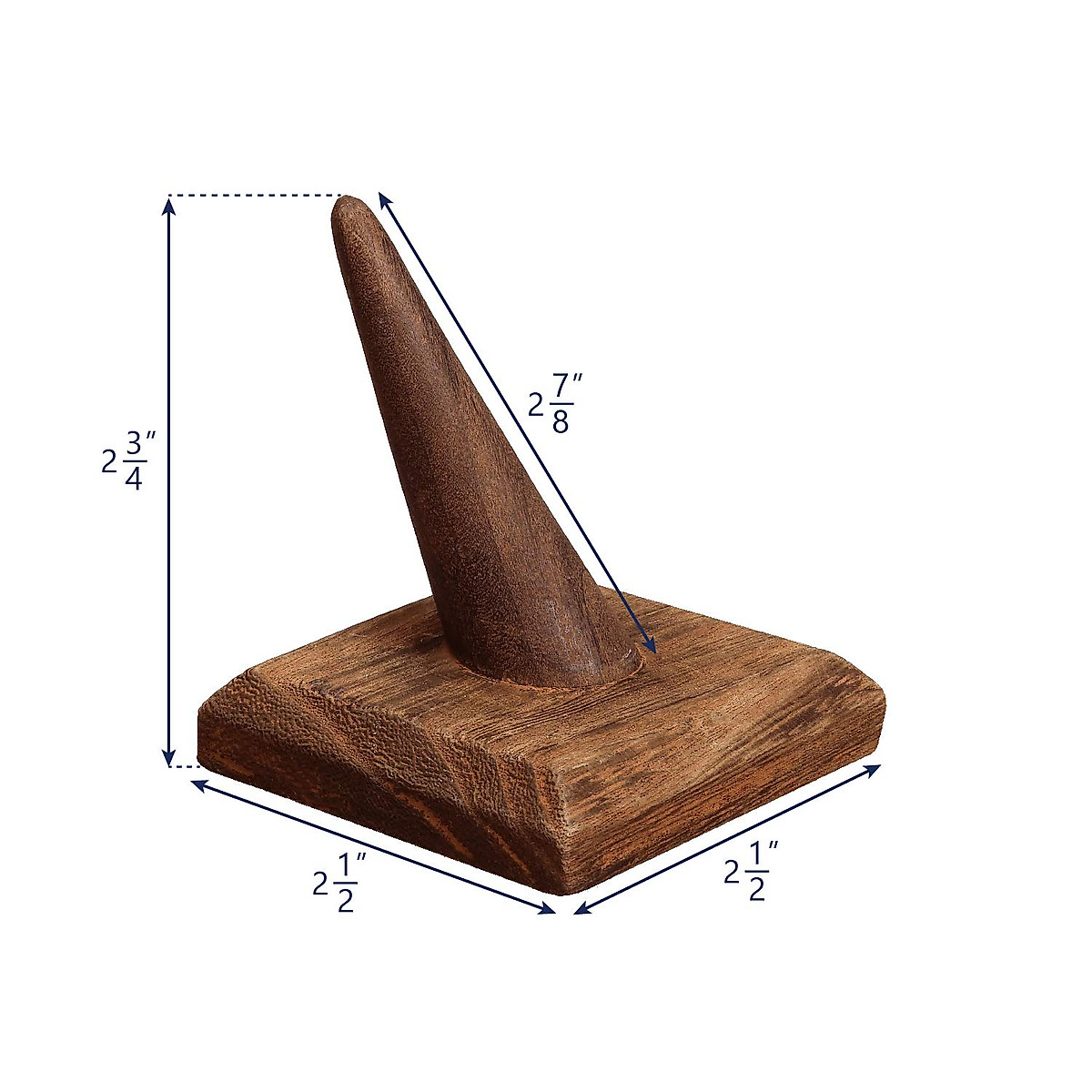 MOOCA 4-Piece Ring Display Stand Set -Jewelry Holder, Finger Ring Showcase Organizer, Brown Color