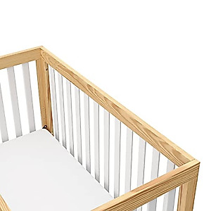 Storkcraft Beckett 3-in-1 Convertible Crib (Natural with White Slats) – Converts from Baby Crib to Toddler Bed and Daybed, Fits Standard Full-Size Crib Mattress, Adjustable Mattress Support Base