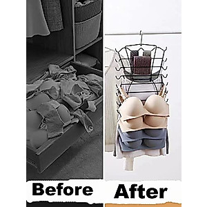 HAODOPSTY 8 Tier Tank Top Hanger, Metal Folding Bra Hanger for Closet (Matt Black, 1)