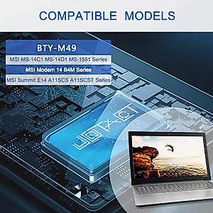 JOTACT BTY-M49 11.55V 84.08Wh 3- Cell Laptop Battery Compatible with MSI Prestige 14 A10SC A10SC-009 A10RB B10MW-017US MS-14C2 A11SCX Summit E14 A11SCS A11SCST 14 B4M MS-14DK B10RAS B11SB Series