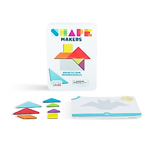 Chuckle & Roar - Shape Makers - Tangram Puzzle for Kids 3 and up - Magnetic Foam Blocks with Tray - Educational and Engaging Fun for Toddlers