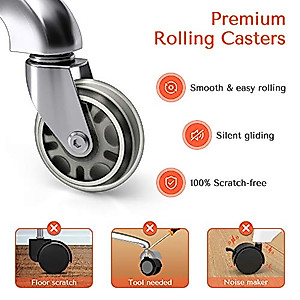 TASALON Rolling Stool - Adjustable Stool with Wheels - Soft Swivel Workbench Stool- Desk Stool Chair for Kitchen, Salon, Spa, Tattoo, Pedicure - Massage Stool Salon Stool Esthetician Chair – Black