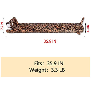 CERAYOU 36 Inch Heavy Duty Under Door Draft Stopper, Cute Animals Shape Door & Window Draft Guard to Save Energy, Decorative Weighted Bottom Insulation Stopper Noise Air Wind Dust Blocker, Leopard