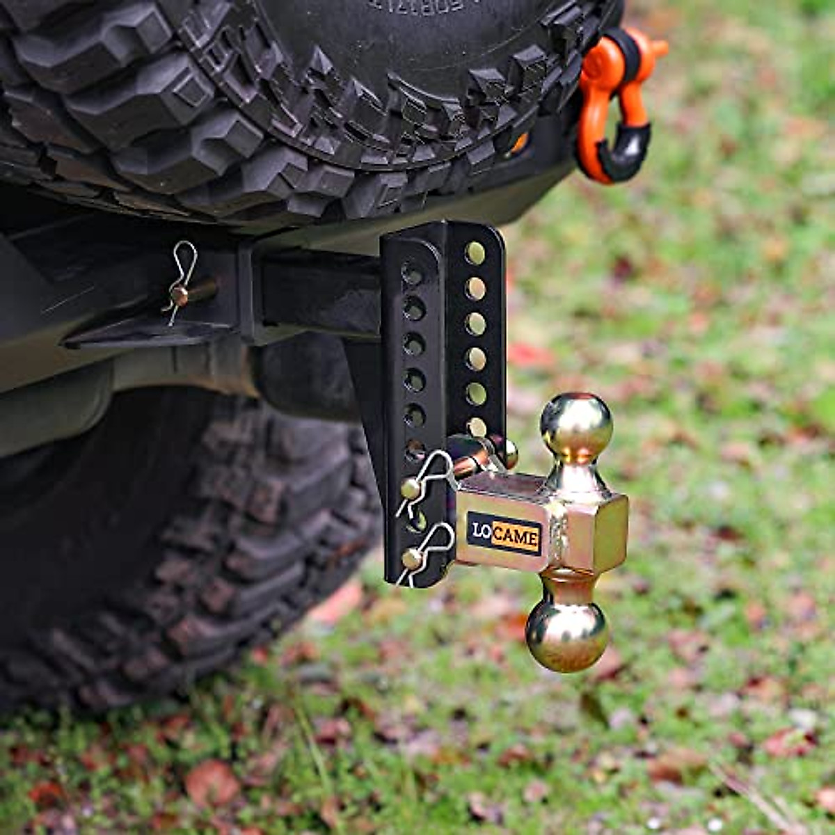 LOCAME Trailer Hitch, Fits 2-Inch Receiver, 6-Inch Drop/Rise Drop Hitch , Class 3 Tow Hitch for Heavy Duty Truck with Double Pins, LC0010