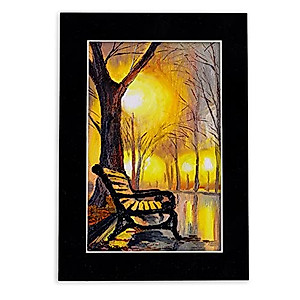 Pack of Ten Acid Free 16x20 Mats Bevel Cut for 13x15 Photos - Black Suede Precut Matboards With Backing Boards and Self Seal Photo Mat Bags For Pictures, Photos, Framing - 4-ply Thickness