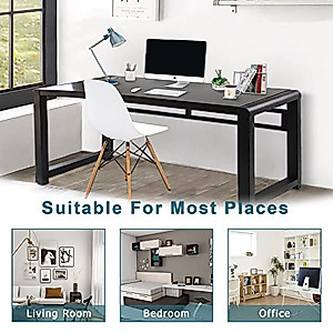 TY ARTS & CULTURE Computer Desk 47.2" Tempered Glass Desk Study Writing Table Personal Workstation Home Office Desk, Modern PC Laptop Desk USB Accessory Attribute Professional Office Desk Black Desk
