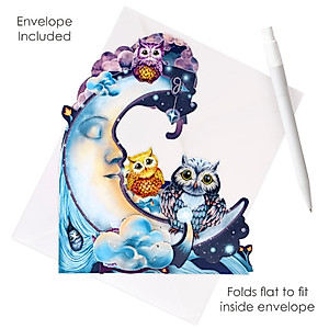Santoro Pendulum, 3D Pop Up Greeting Card - Owls - Birthday Card for Him, for Her, for Kids, Birthday
