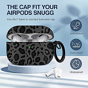 Youtec for Airpods Pro 2nd Generation Case Cover 2022, Leopard Print for Airpods Pro 2 Case Cute Soft Protective Cover with Keychain, for Women Girls Apple for Airpods Pro 2(Dark Leopard)