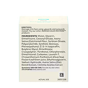 Aveeno Calm + Restore Oat Gel Facial Moisturizer for Sensitive Skin, Fast-Absorbing, Soothing Lightweight Gel Cream Face Moisturizer with Prebiotic Oat & Feverfew, Fragrance-Free, 0.5 oz