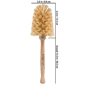 Redecker Coffee-to-Go Brush, Conically Shaped Brush Head Easily Cleans Portable Tumblers, 100% Horsehair Bristles, Handcrafted Beechwood Handle, Made in Germany