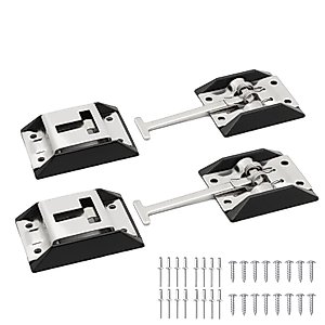 ESUDNT RV Door Holder 304 Stainless Steel Thicker T-Style Entry Door Catch Latch for Camper, Travel Trailer, Cargo (2 Pack, Screws Included)
