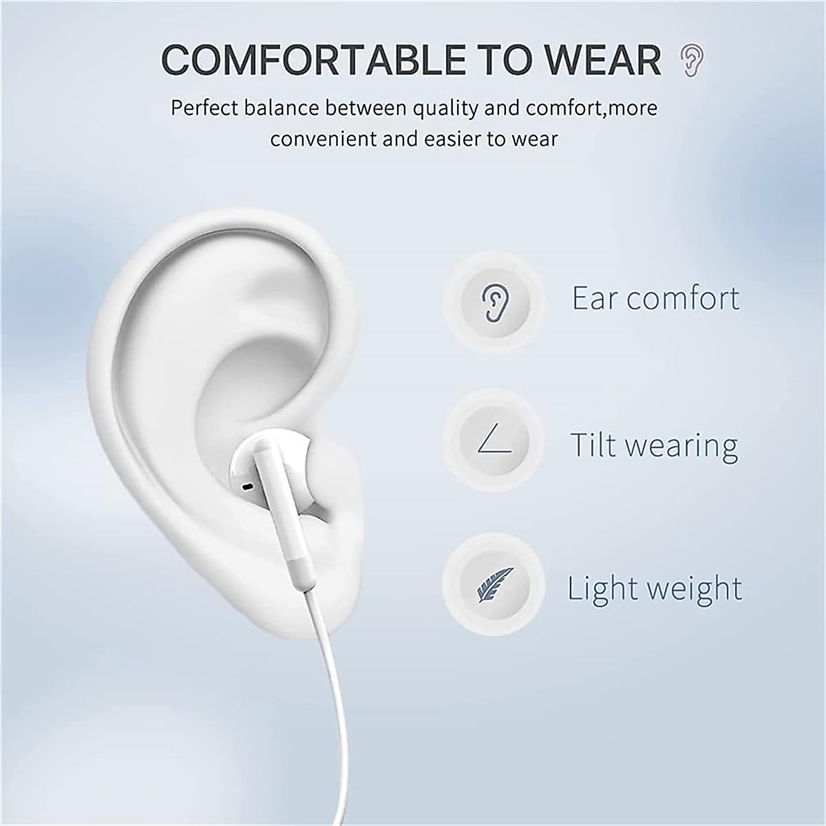 UYHKVXF 2 Packs-Apple Earbuds for iPhone Headphones Wired Lightning Earphones Built-in Microphone & Volume Control Headsets Compatible with iPhone 14/13/12/11/XR/XS/X/8/7/SE/Pro/Pro Max (White)