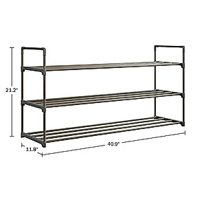 Home Complete Shoe Storage Rack, 3-Tier Organizer for Closet, Bathroom, Entryway