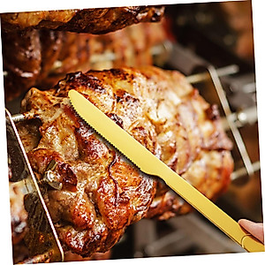 Yardwe 3 Sets Barbecue and Fork Carving Fruit Barbecue Meat Brisket BBQ Fork Meat Slicing Steak Knives Stainless Steel Meat Cleaver Outdoor