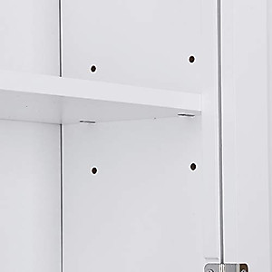 ZENY Hanging Bathroom Cabinet with Doors, Wall Cabinets Over The Toilet, Bathroom Wood Hanging Cabinet, White