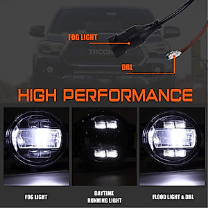 DRFG LED Fog Lights with Daytime Running Lights for Tacoma 2016 2017 2018 2019 2020 2021 2022 SR&SR5 Model Tacoma Fog Light Assembly Bumper Driving Fog Lamp