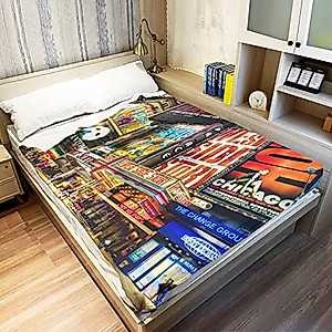 HommomH 50" x 80" Blanket Throw Comfort Thin Soft Air Conditioning Times Square Theater District